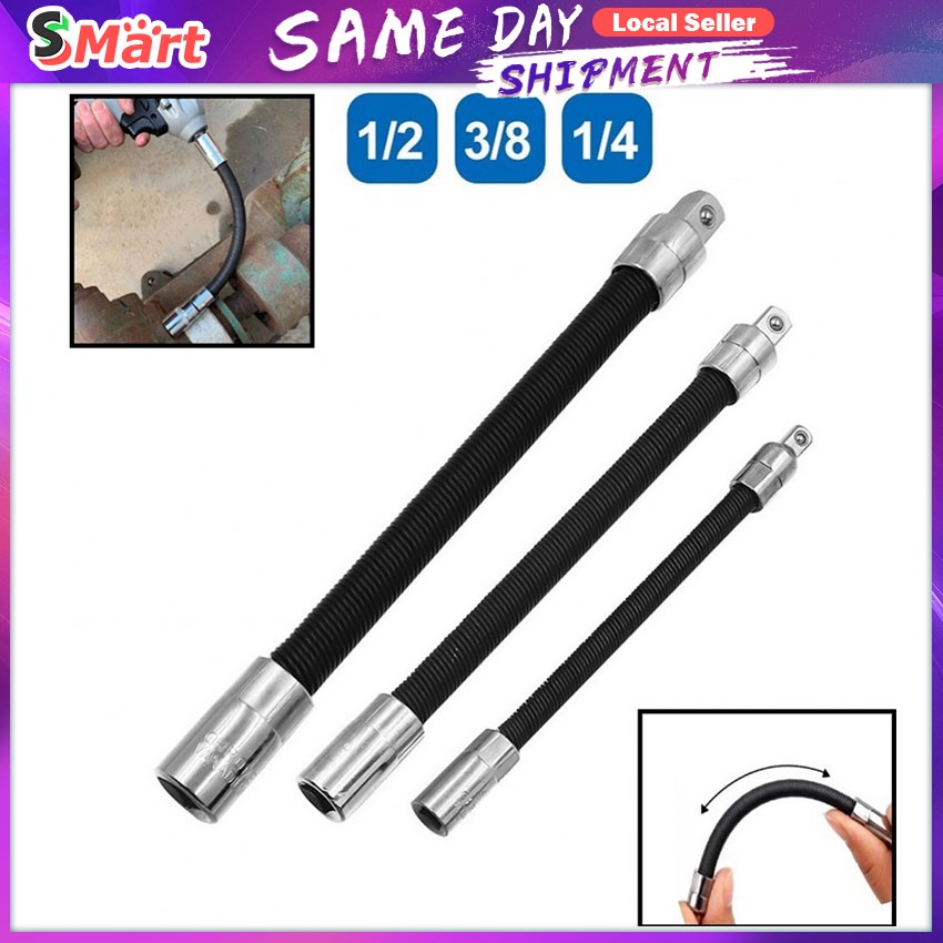 【In Stock】1/4 3/8 1/2 Electric Driver Flexible Long Socket Extension ...