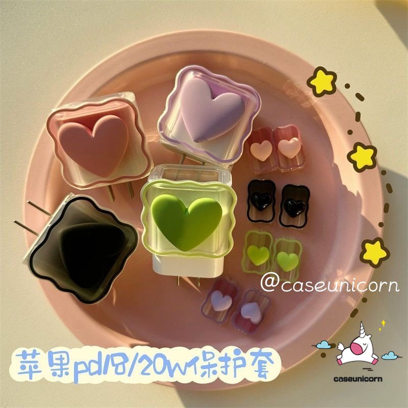 Cartoon 3D Candy Macaron Color Love Heart Gradient Wavy Edge Charger ...
