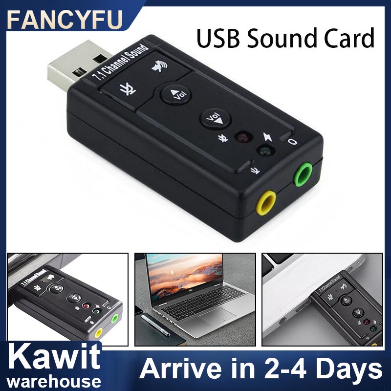 USB Sound Card External 7.1 Channel Virtual Audio Sound Card Adapter 3.5mm Jack For PC Laptop ...