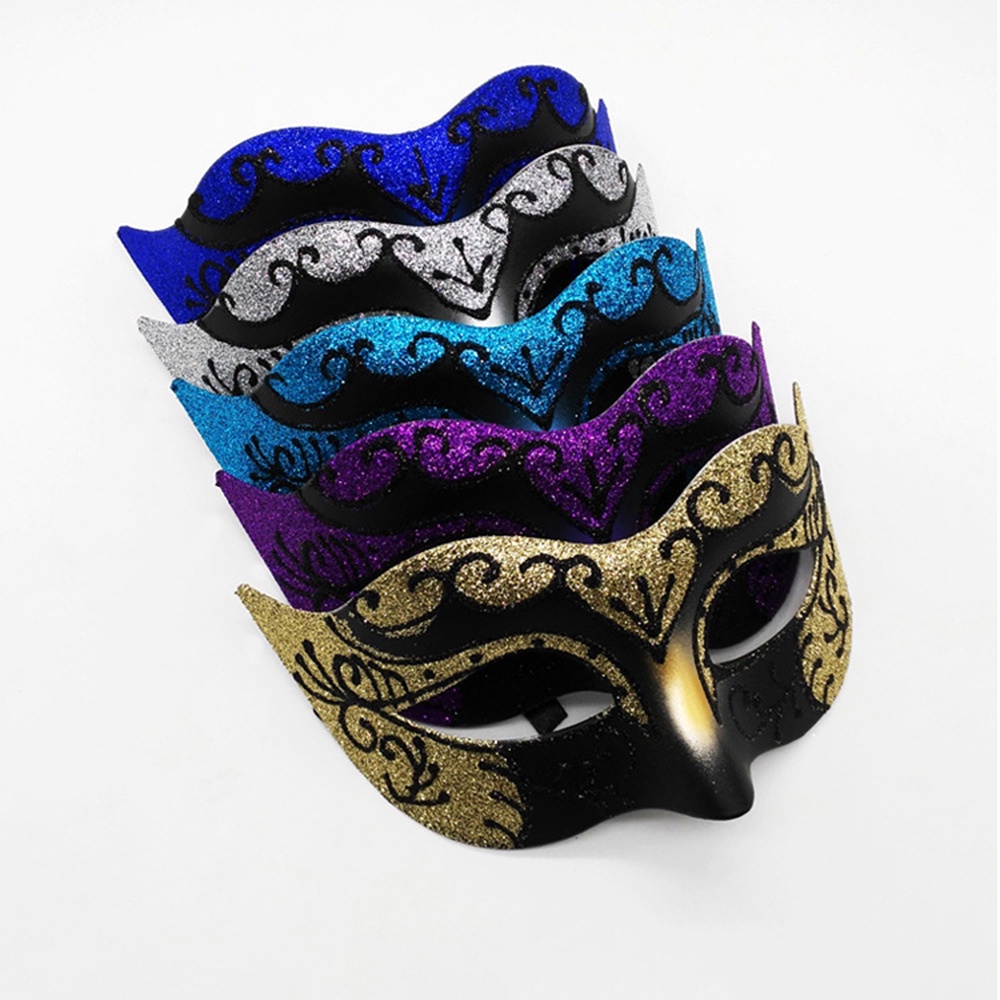 Retro Painted Beauty Half Face Mask Jazz Prince Mask Halloween Party ...