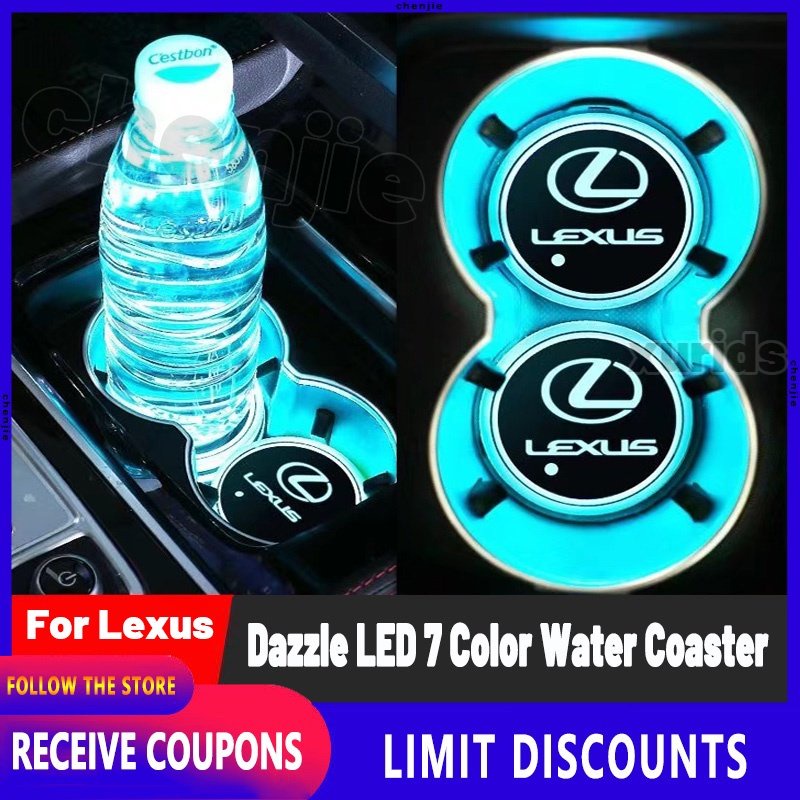 High quality Dazzle LED 7 Color Car Water Coaster / Luminous Car Water ...