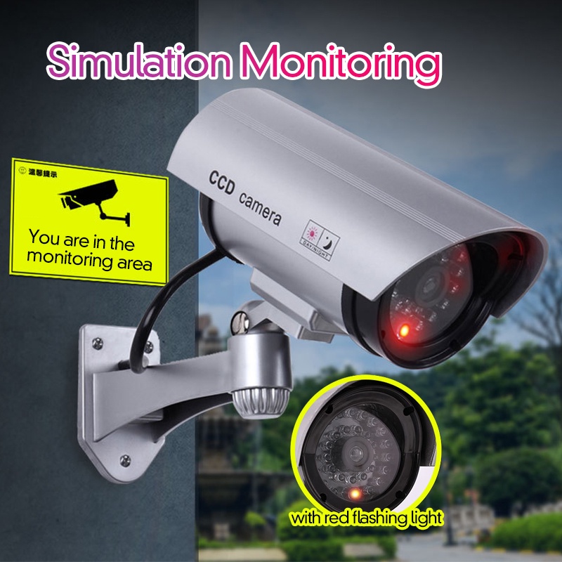 Fake Camera Security CCTV Camera Waterproof Emulational IR LED Flash ...