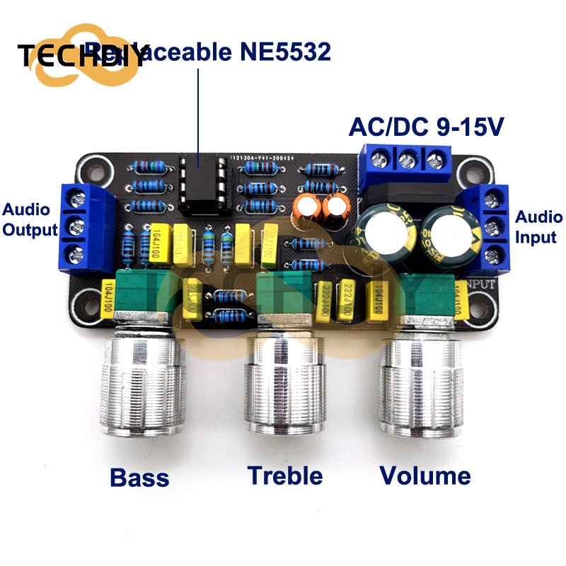 HIFI NE5532 Tone Treble Bass Preamplifier Board Audio Amprifier ...
