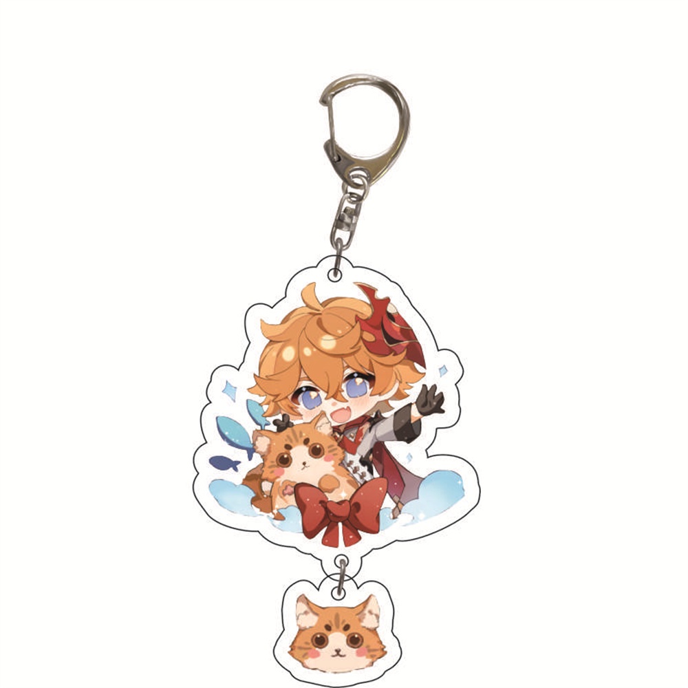 Hot Anime Game Genshin Impact Keychain Atataki Itto Kunikuzushi Xiao ...