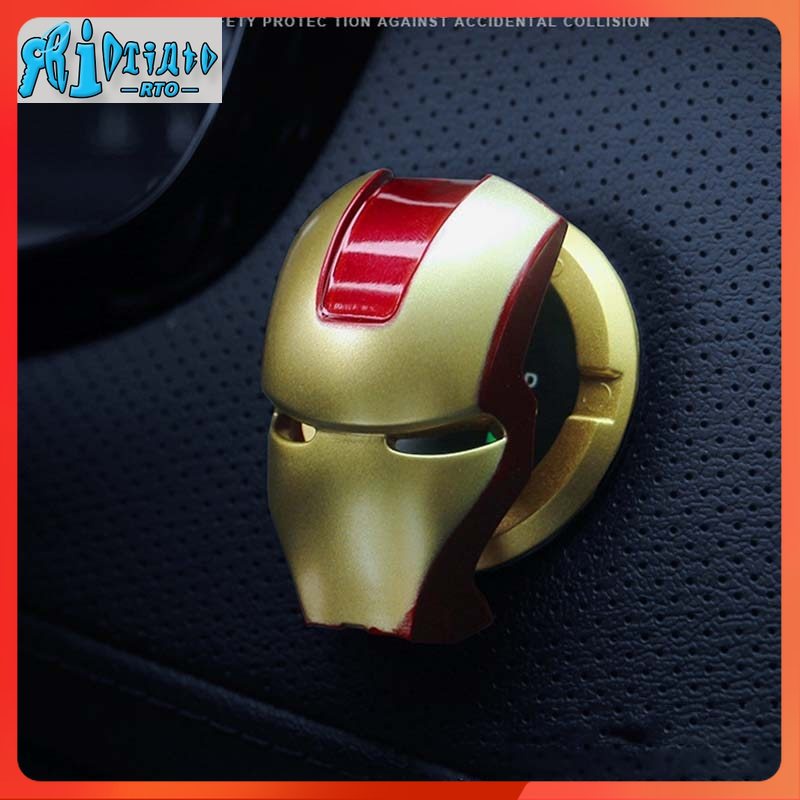 RTO [Ready Stock] IRONMAN START BUTTON CAR COVER Marvel Iron man Head ...
