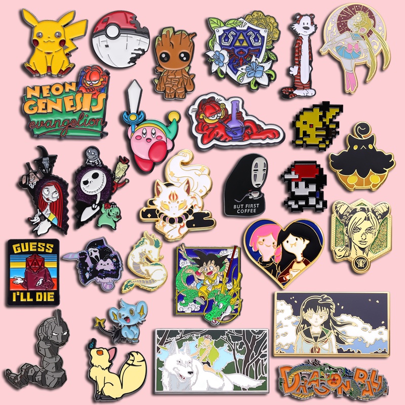 50 Styles Cartoon Anime Enamel Brooches Fashion Clothing Accessories ...