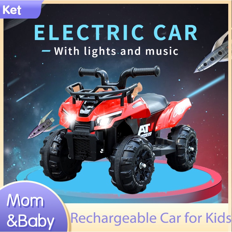 Electric Car for Kids Rechargeable Beach Vehicle with Lights and Music ...