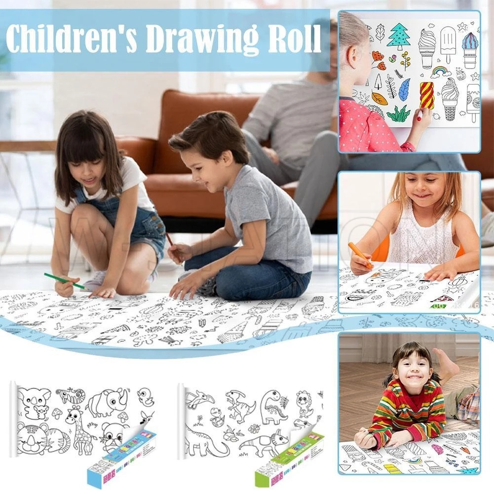3M Non-Repetitive Children's Drawing Roll Cartoon Painting Paper ...