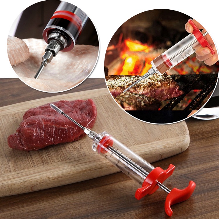 Meat Chicken Injection Marinades Cooking Injector Syringes Spices ...