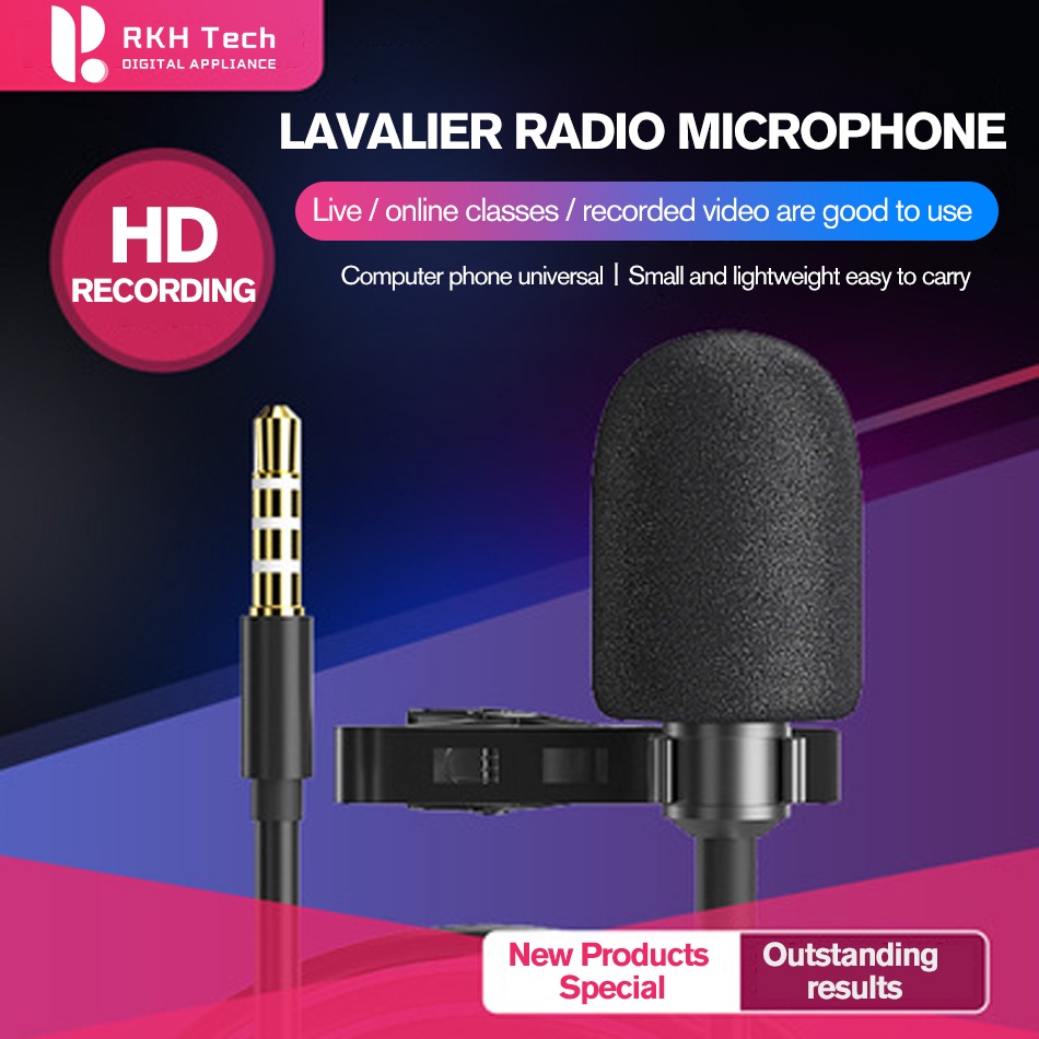 3.5mm Mini Studio Speech Live Show Mic Microphone Clip On Lapel For PC ...