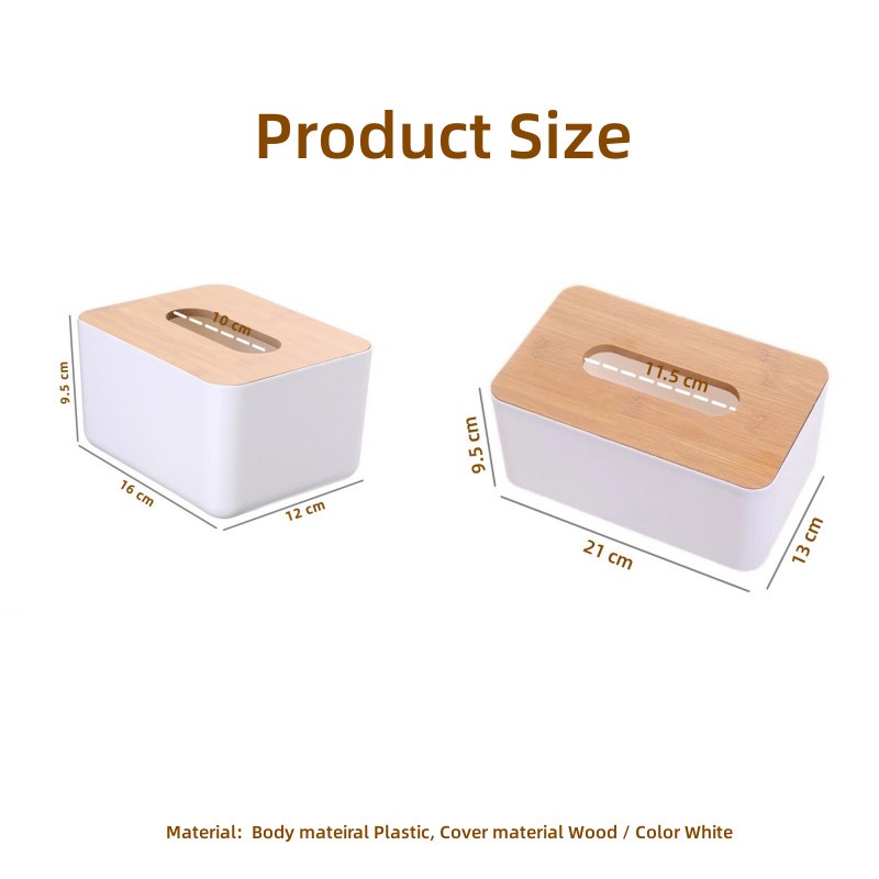 Daily Like Japanese Style Tissue Box Bamboo Wood Cover Desktop Paper ...