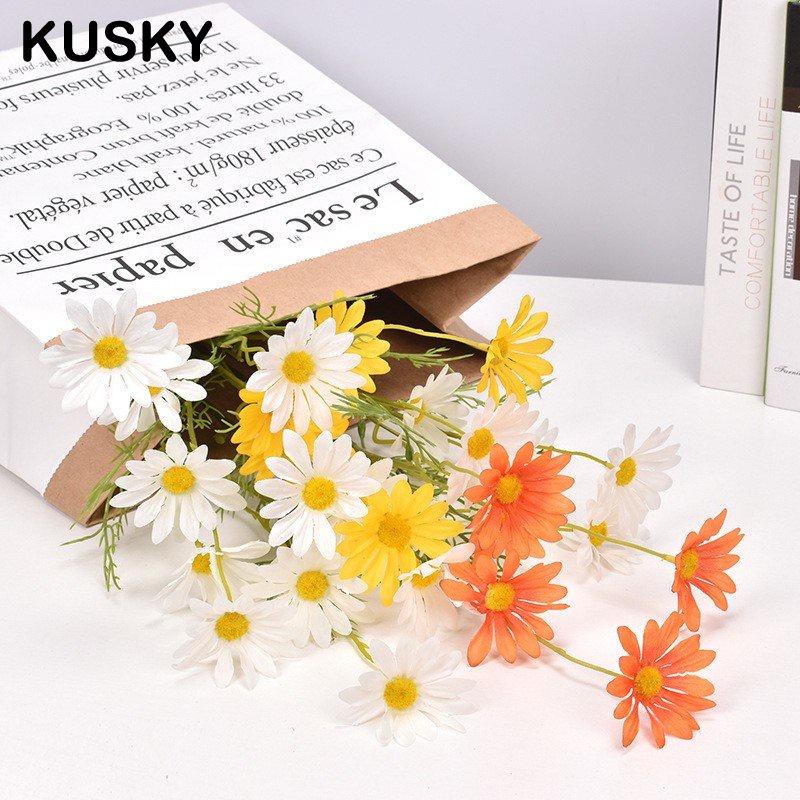SALE 5 head Artificial Daisy flower Fake Flower Home Decor Plastic ...