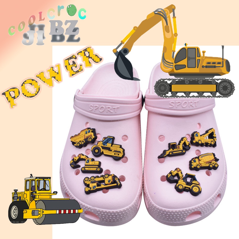 NEW Crocs Jibbitz Charms Set Pin Construction Team Series Excavator ...