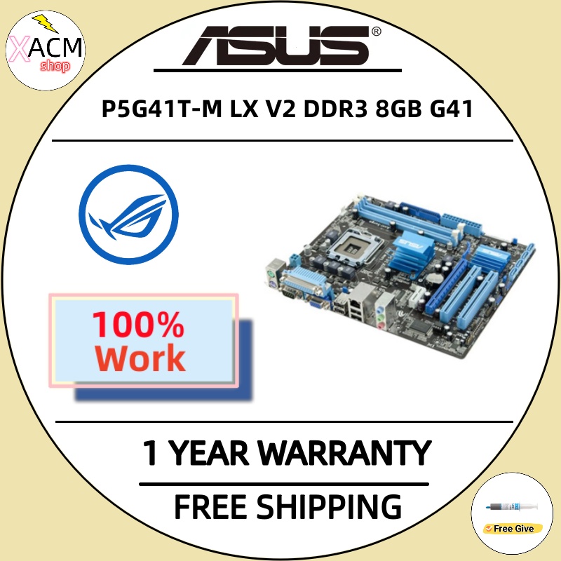 Used LGA 775 For Asus P5G41T-M LX V2 Motherboard DDR3 8GB G41 P5G41T-M ...