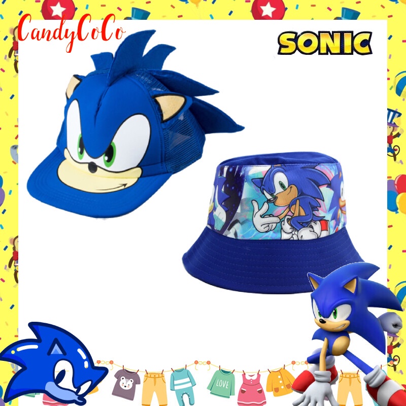 Sonic 3D Baseball Cap&Bucket Hat Blue Stereo Cartoon Cool Boys Girls ...