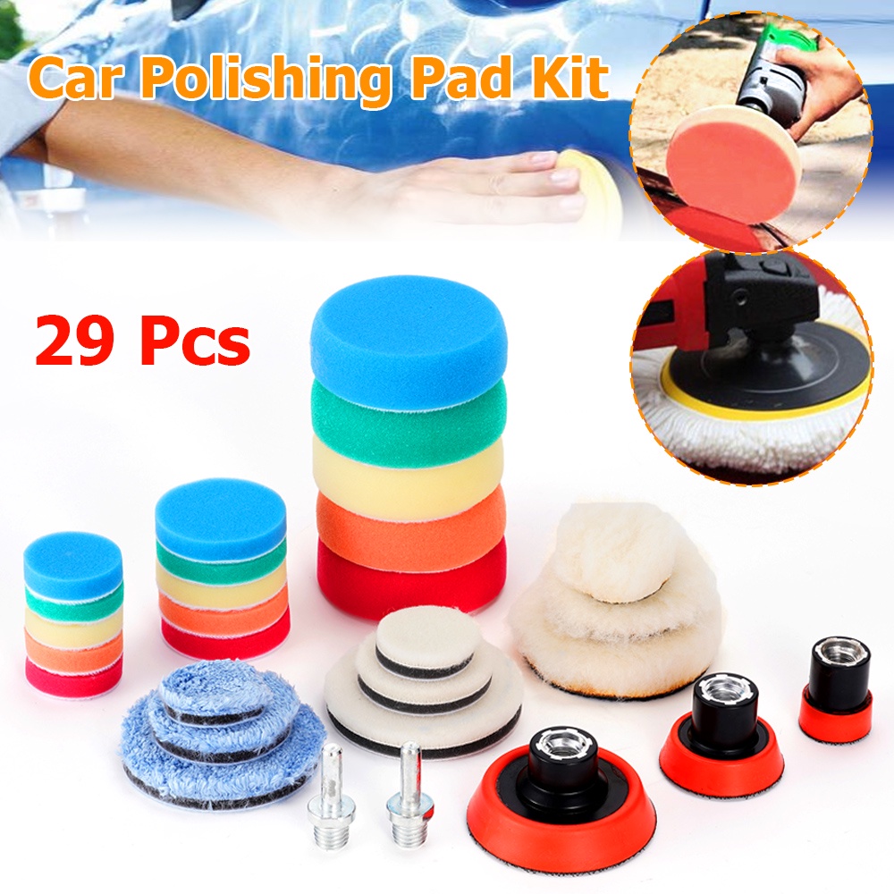 29pcs Mini Buffing Polishing Pad Kit Wool Pad Waxing Sponge Car Detail ...