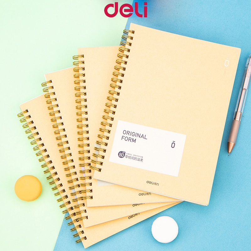 Deli A5 Spiral Thickened Paper Binder Notebooks 80 Sheets | Shopee ...