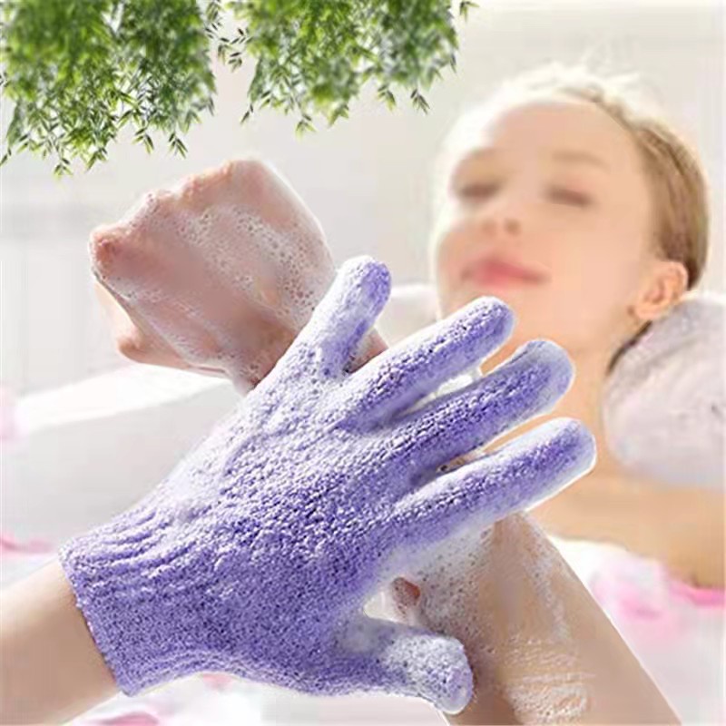 Shower Gloves Exfoliating Wash Skin Spa Bath Gloves Foam Bath Skid Resist (1pc random) | Shopee ...