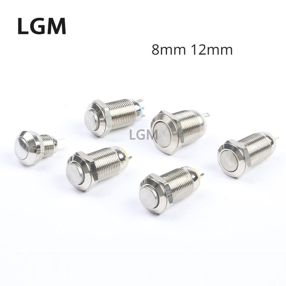 2Pcs 8mm 12mm High Flat Spherical Ball Head Round Metal Chrome Push ...