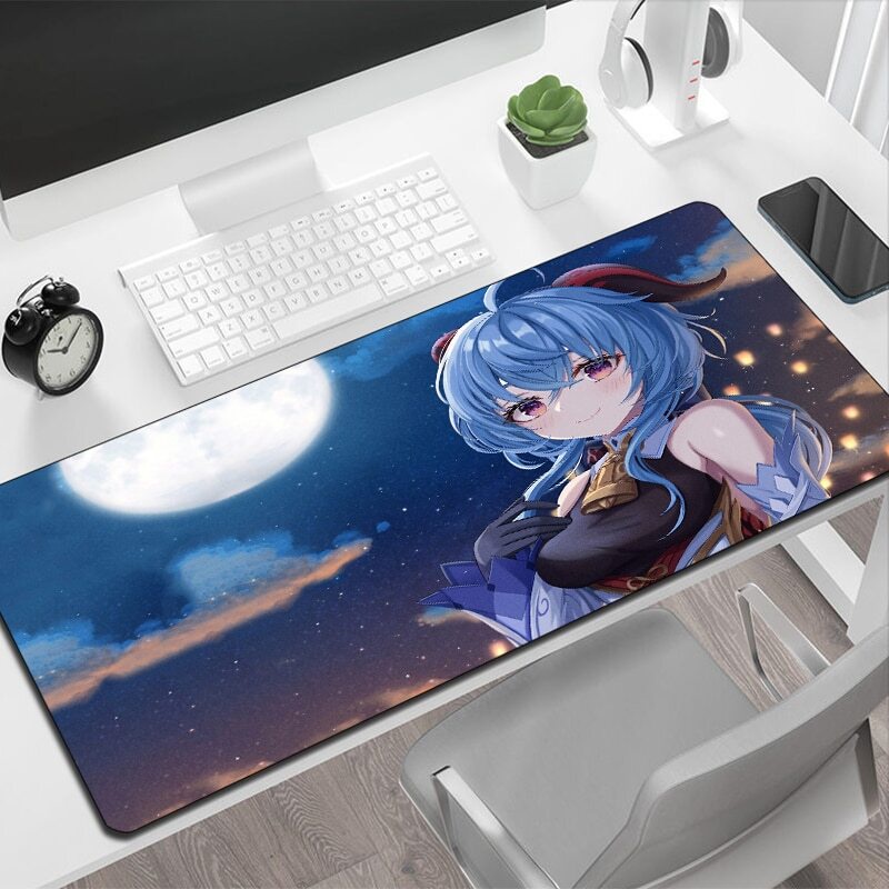 Kawaii Mouse Pad Keyboard Ganyu Gamer Cabinet Gaming Mat Mause Genshin ...