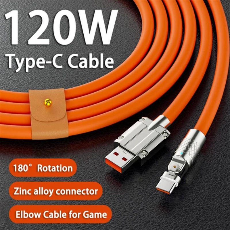 In Stock! Elbow 180 Rotating USB Micro Cable 6A Super Fast Type C ...