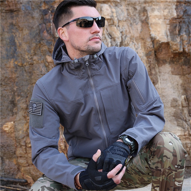 Armor Soft Shell Tactical Windbreaker Men's Fall/Winter Jacket Outdoor ...