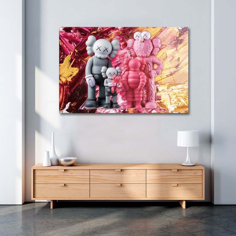 Cartoon Dolls Print Modern Wall Art Kaw-s Wall Art Hypebeast Kaws ...
