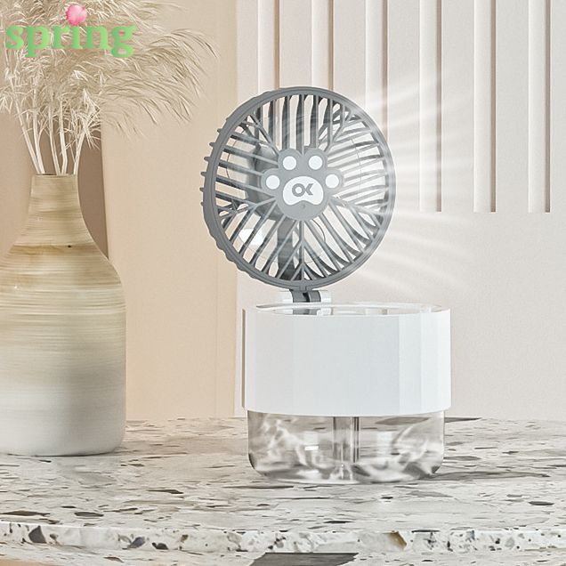 3-IN-1 night light humidifier fan With Nano Sprayer Rechargeable Cool ...