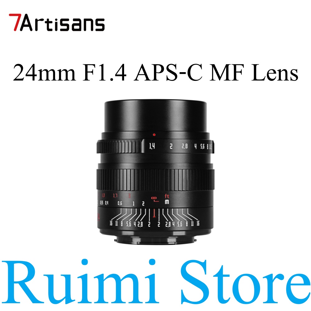 7Artisans 24mm F1.4 APS-C Manual Focus Large Aperture Prime Lens For FX/ E/ R/ EOS-M/ Z/ M43 ...