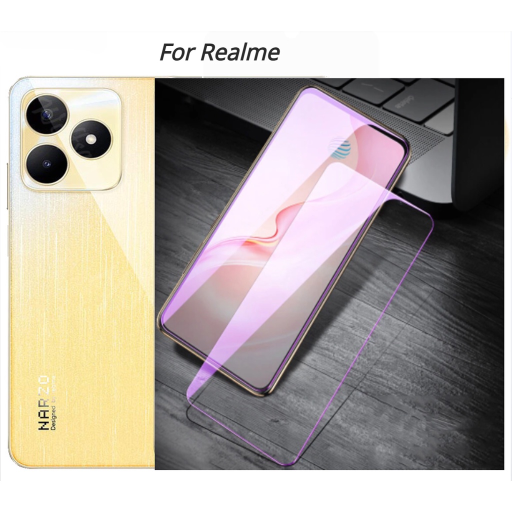 Anti blue Purple Light Ray Eye Care Tempered Glass 9H 2.5D Premium Screen Protector Film For ...