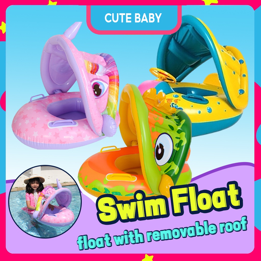 Swimming Float Boat Inflatable Floater Salbabida with Sunshade for Baby ...