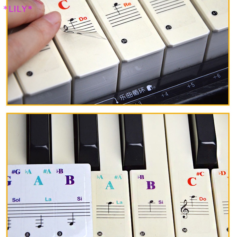 LILY> Keyboard notes Sticker 88/61/54/49/37 keys Piano Sticker ...