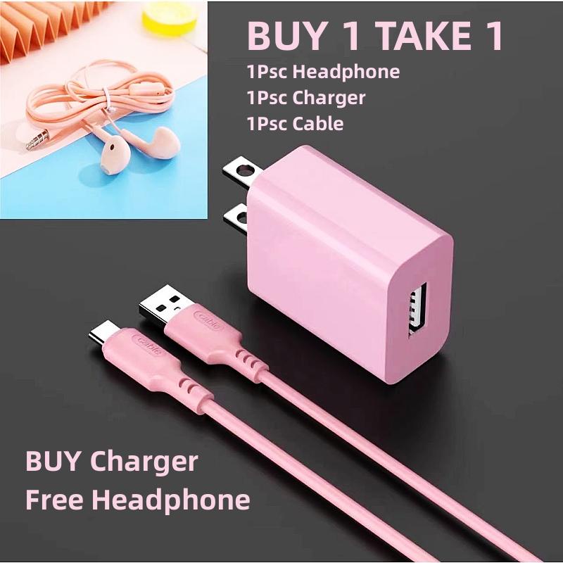 BUY 1 TAKE 1 Macaron Fast Charger 2.0A Quick 2in1 Travel For Android ...