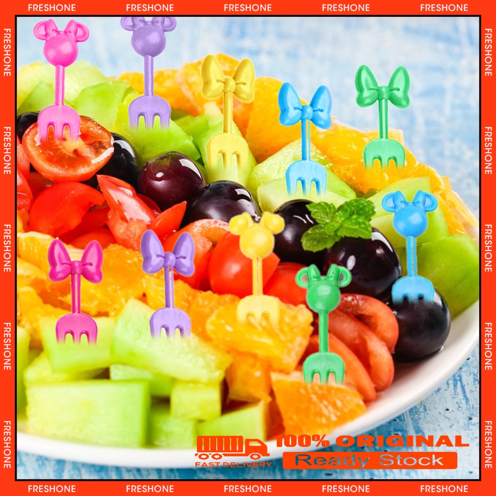 COD 10Pcs Fruit Stick Reusable Various Shapes Non-slip Cartoon Health ...