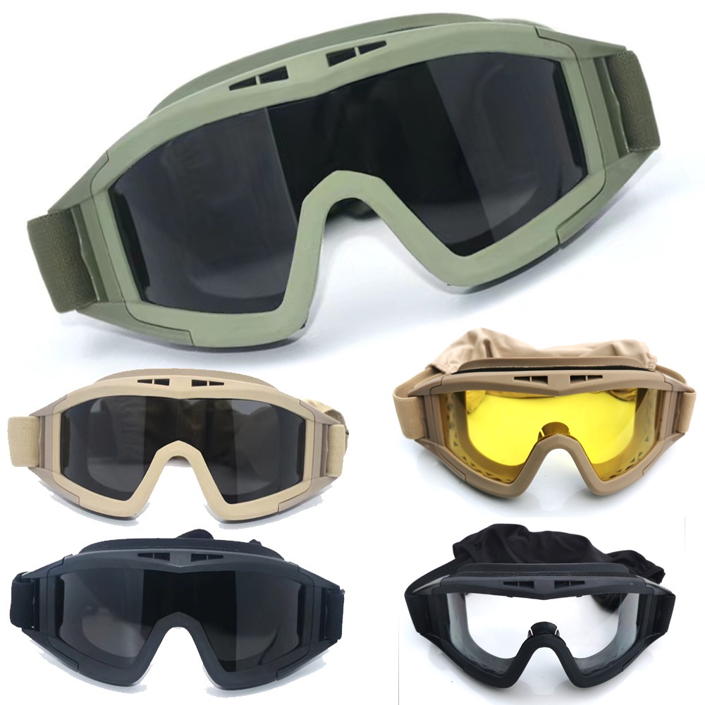 Windproof Airsoft Tactical Goggles Dustproof Army Military Eyewear ...
