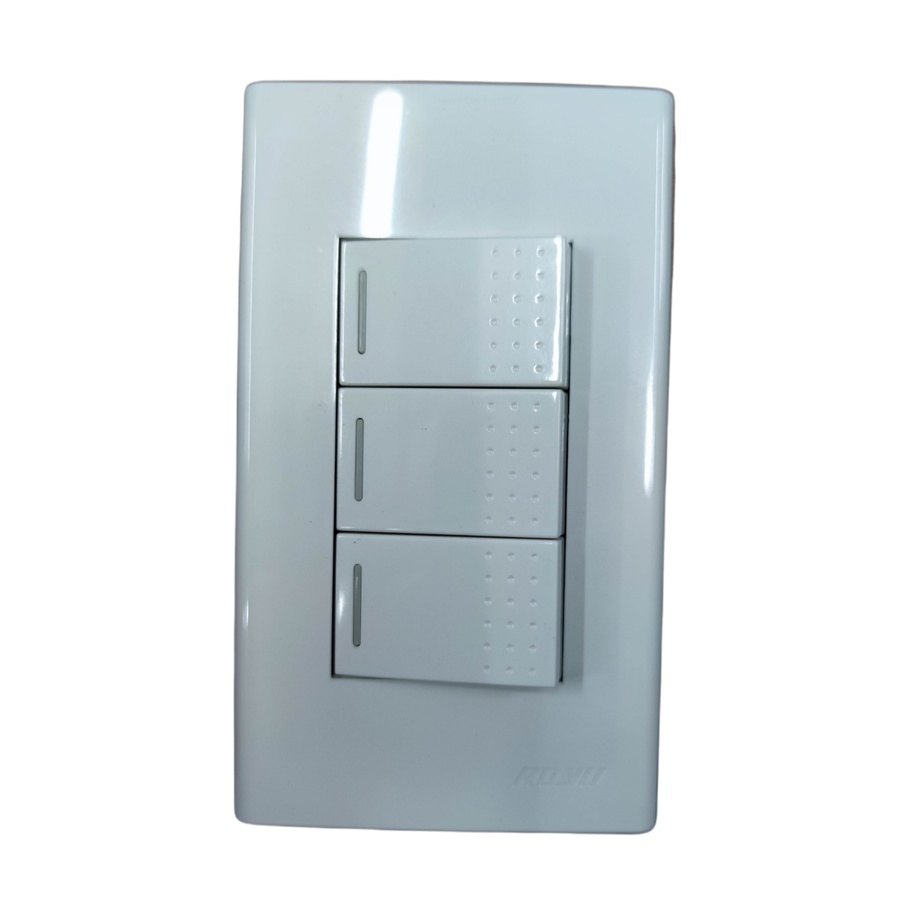 ROYU 3Gang 3Way Switch Device with Plate Wide Series 10A 250V - RWP3 ...
