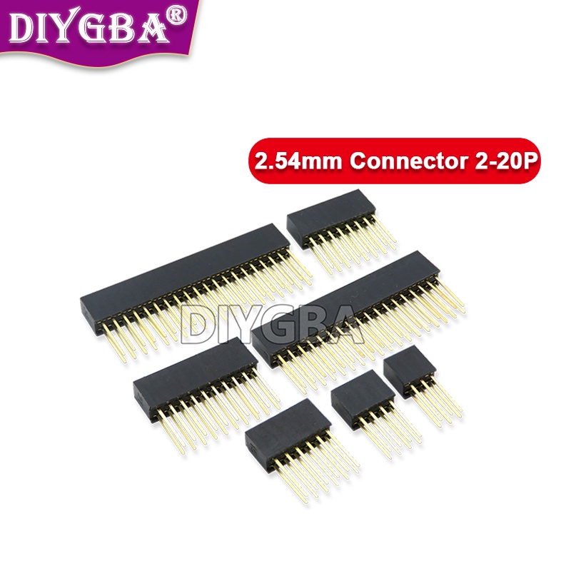 10PCS 2.54mm Single Double Row Female Long Pins 2~20Pin 11mm PCB Board ...