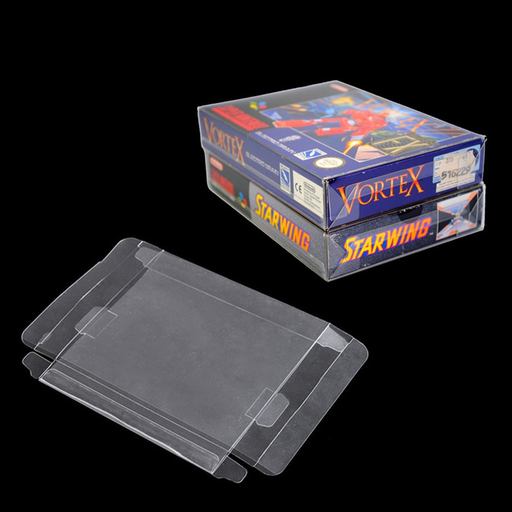 Clear PET Plastic Game Cartridge Display Box Protector Sleeves Cover ...