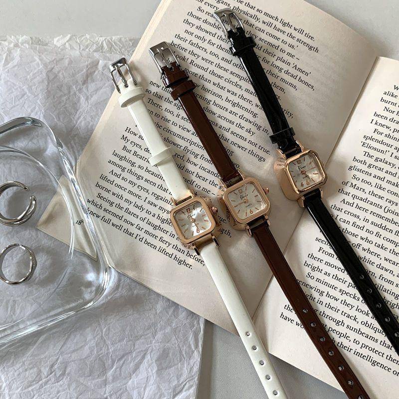 Women Small Square Watch Tylish Wrist Watch Retro Small Dial Quartz ...