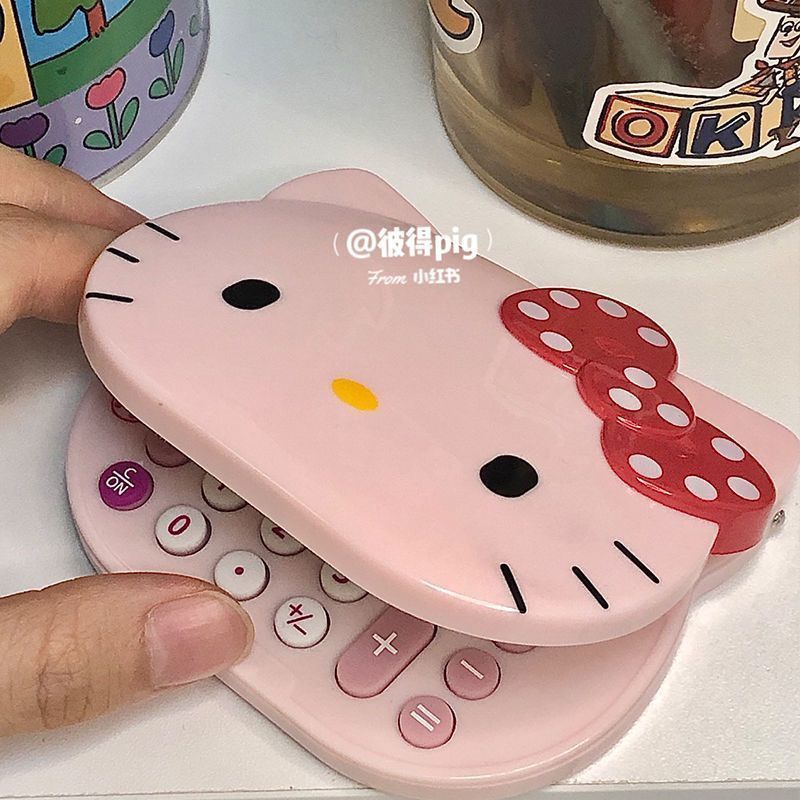 [Haroro] Hellokitty Calculator Cute Flip Mirror Sanrio Computer Small ...