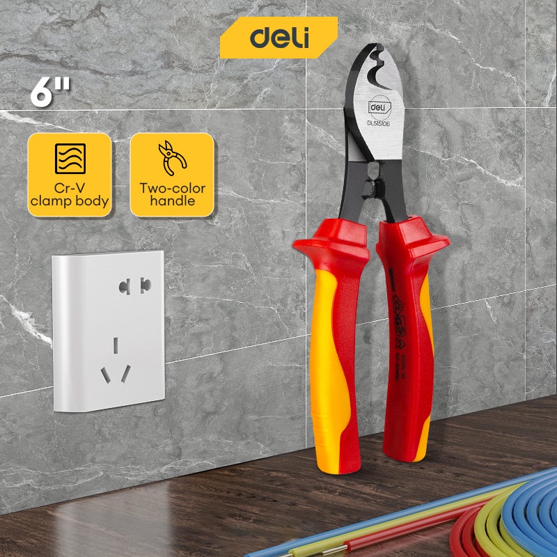 Deli Tool 6" Heavy Duty Industrial Insulated Cable Cutter for Aluminum ...
