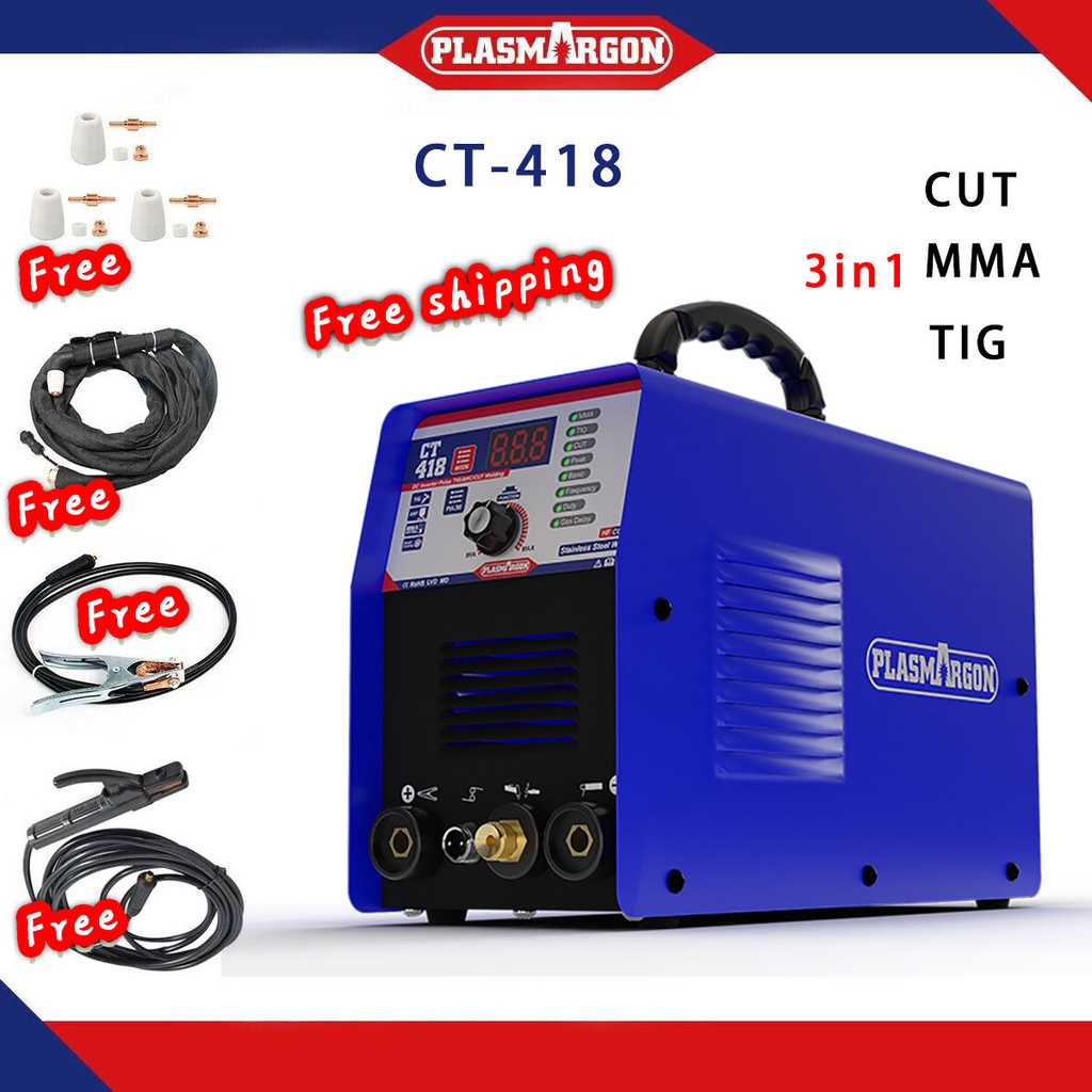 The PLASMARGON CT418 plasma cutter (CUT/TIG/MMA three-in-one mode) can cut 180A TIG 160A arc ...