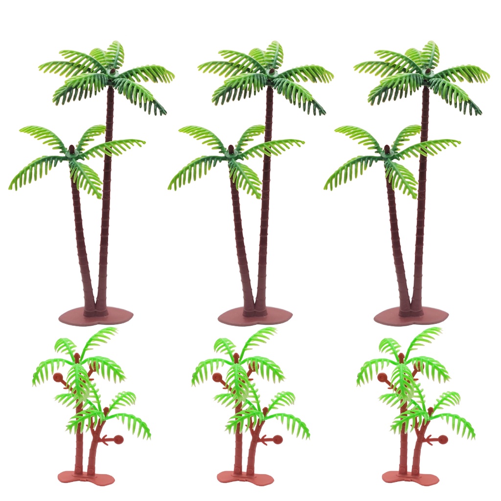 Pack of 5pcs Coconut Tree Decoration for Birthday Cake 7cm 14cm Plastic ...