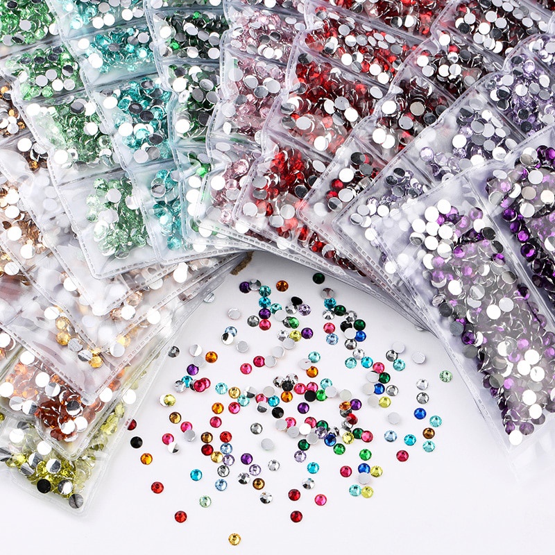 Multi-size Resin Rhinestones Colorful Crystal Non Hotfix Flatback Gems ...