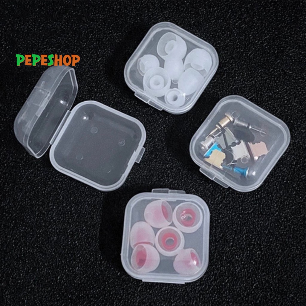 Mini Storage Box Transparent Square Plastic Box Empty Case with Lid Jewelry Packaging Storage ...