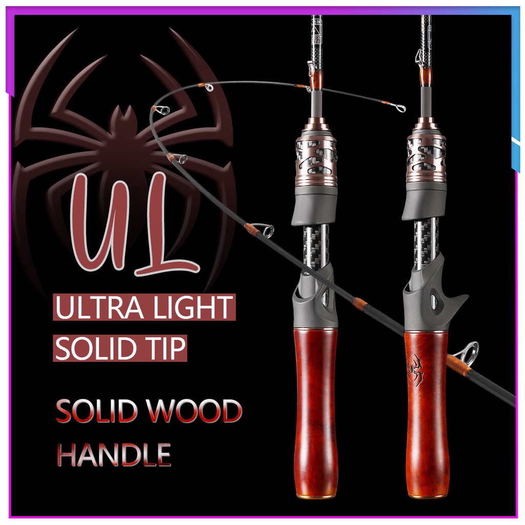 【NYA】4.6ft/5ft/5.6ft/6ft UL Ultralight fishing rod solid tip shrimp rod ...
