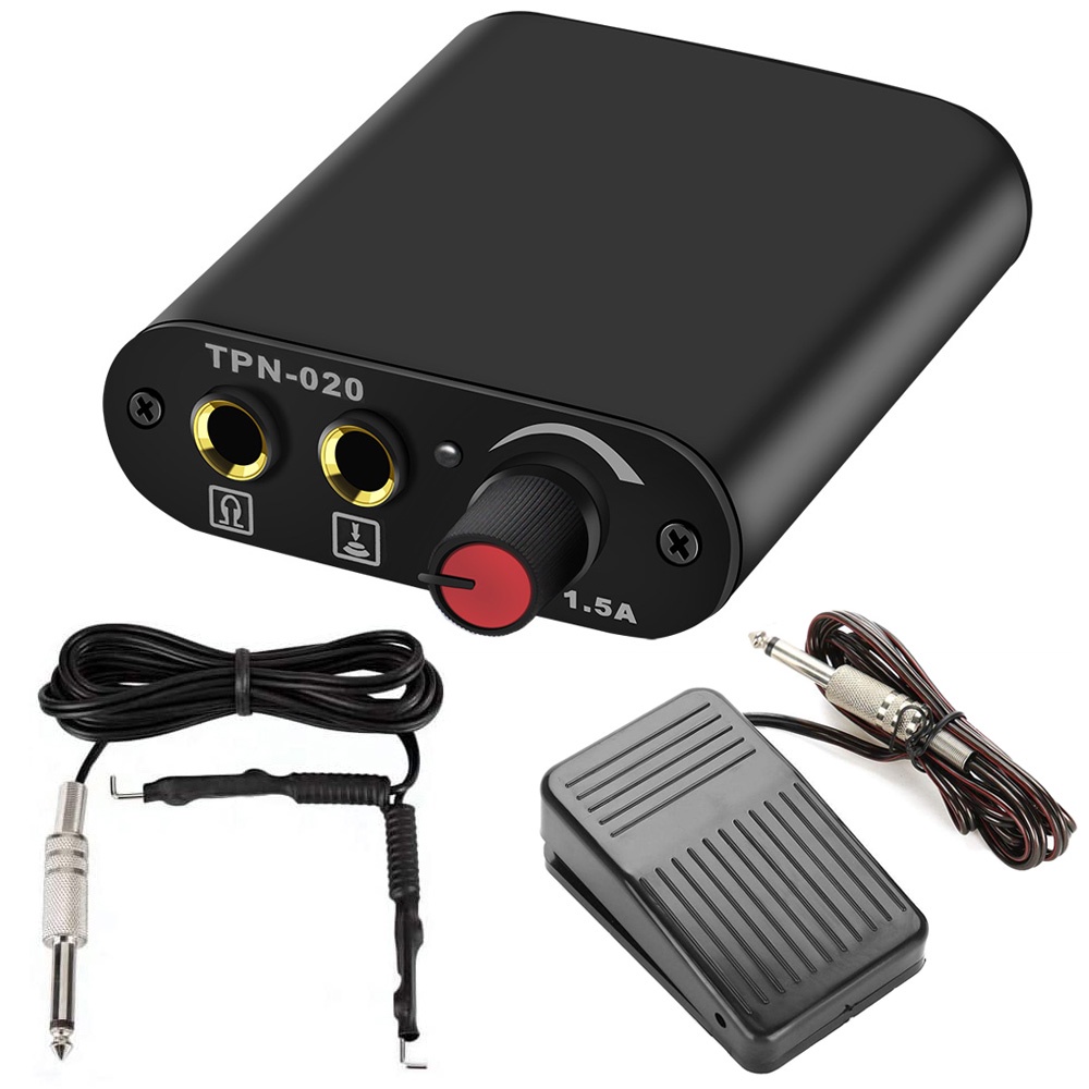 Mini Tattoo Power Supply Kit Power Box with Tattoo Foot Pedal Switch ...