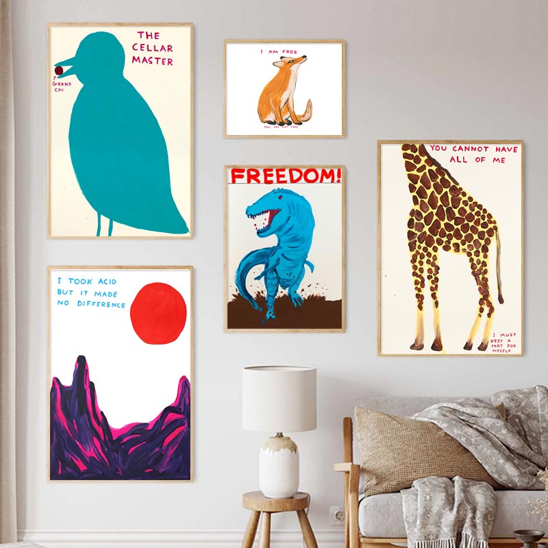 Living Room Decoration Wall Painting By David Shrigley Canvas Painting ...