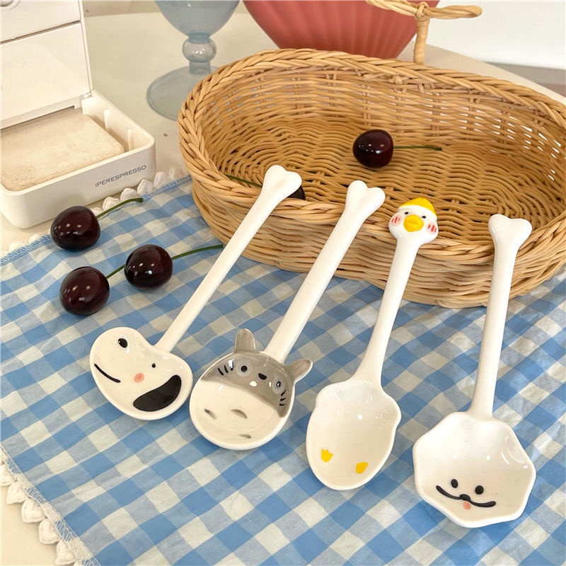 Japanese Cute Cartoon My Neighbor Totoro Puppy Girl Heart Ceramic Spoon ...