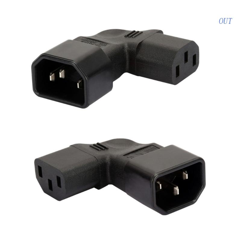 OUT Male C14 to 90 Degree Right Angled IEC320 Female C13/C5/C7 Power Extension Adapter Socket ...